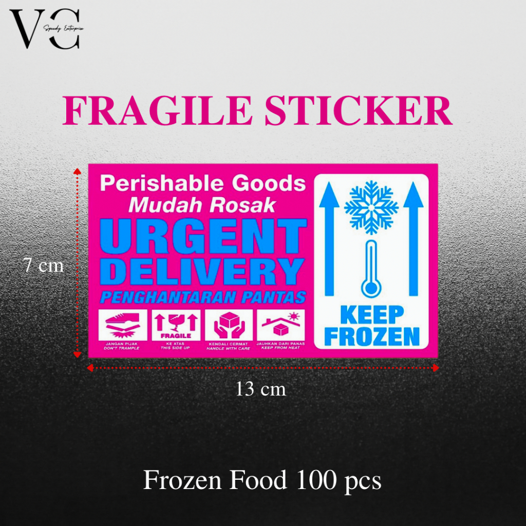 Fragile Sticker Label Live Fish Live Plant Fresh Food Frozen Food 13cm ...