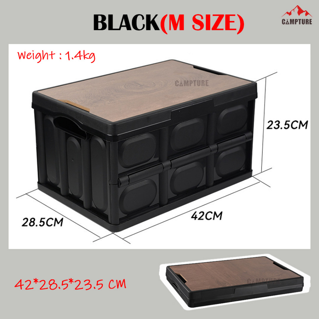 【CAMPTURE】Premium Large Foldable Storage Box Plastic Organizer Box ...