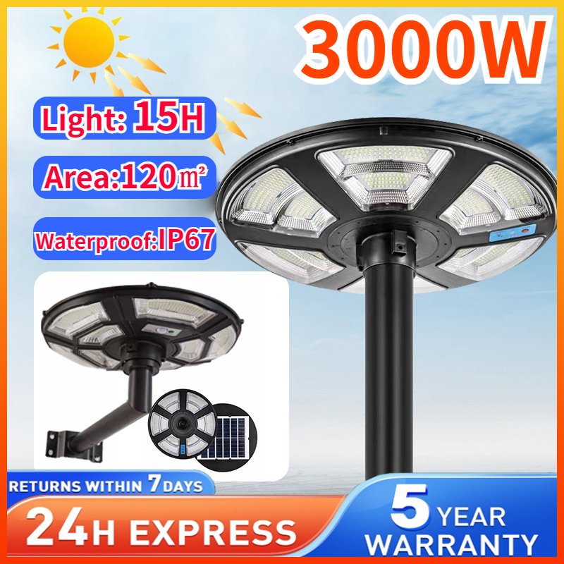 3000W UFO Solar Light Lampu Solar jalan Solar Light Outdoor Lighting Waterproof IP67 Solar ...