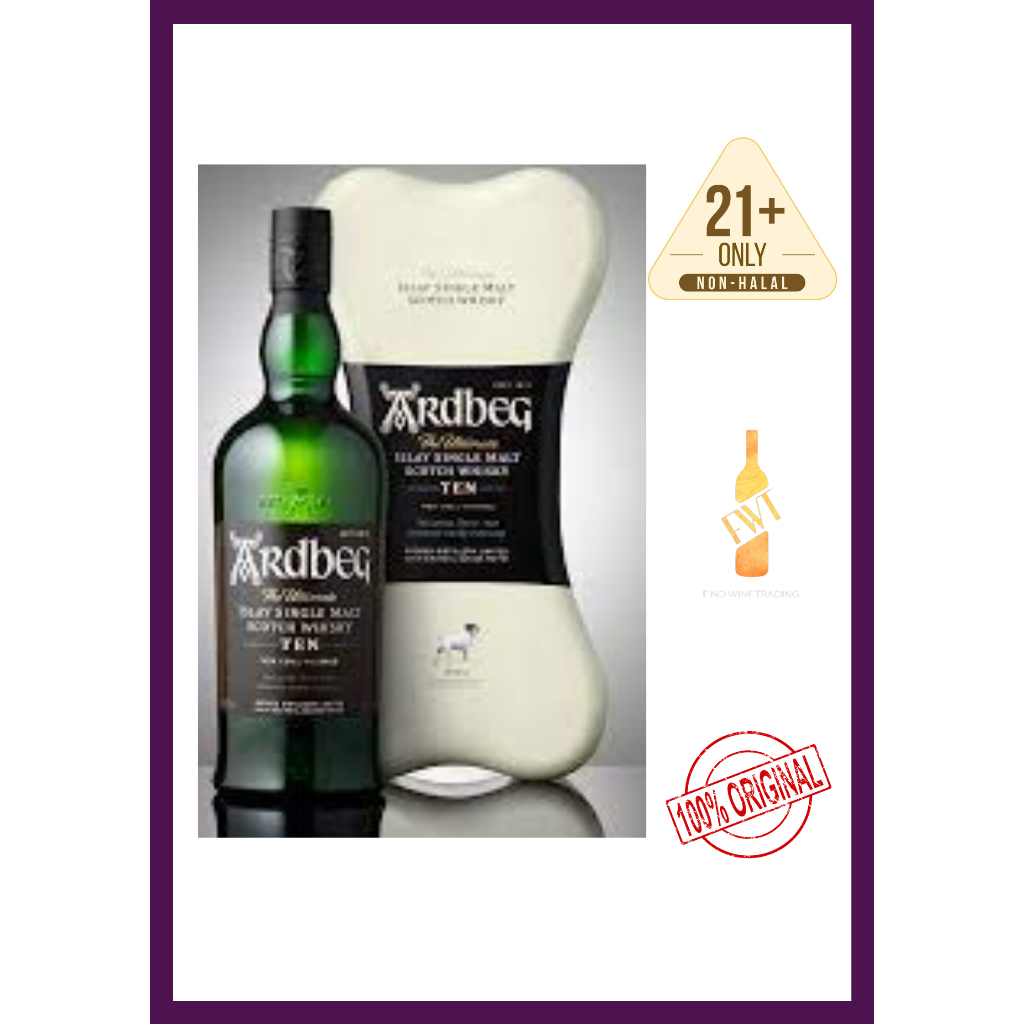Ardbeg 10 Year Old Scotch Whisky ABV 46% 70cl With Dog Bone Gift Box ...