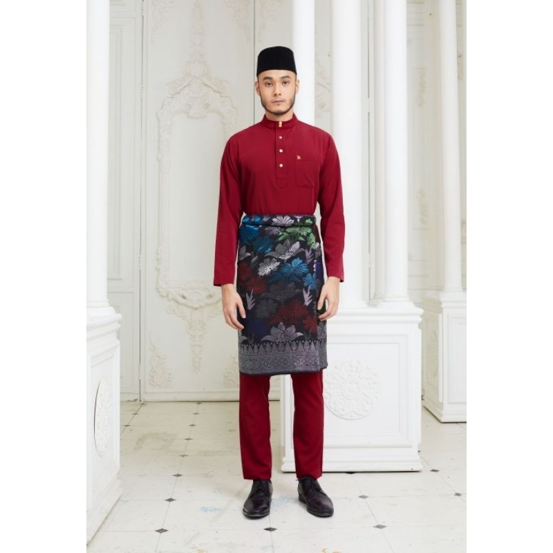 MINAZ MEN BAJU MELAYU IN MAROON (SIZE S) (NEW WITH TAG AND BOX ...