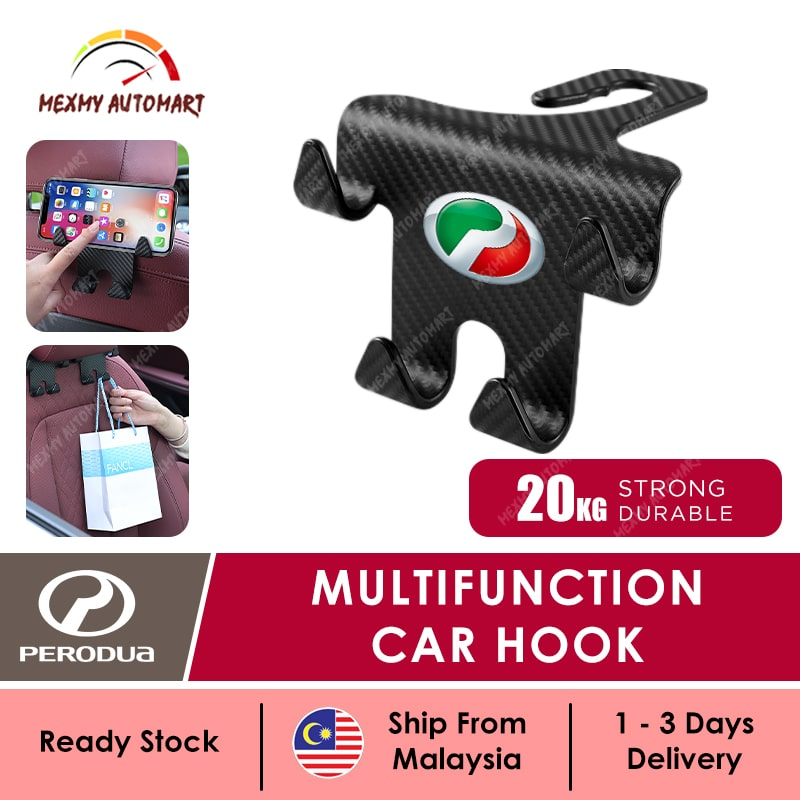 1PC Perodua Car Luminous Headrest Hook Back Seat Multifunction Hanger ...