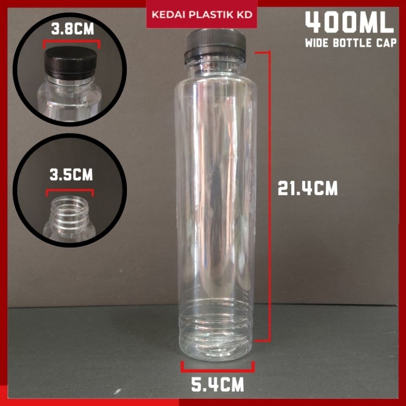 empty bottle 400ml wide cap / juice bottle / plastic bottle | Shopee ...