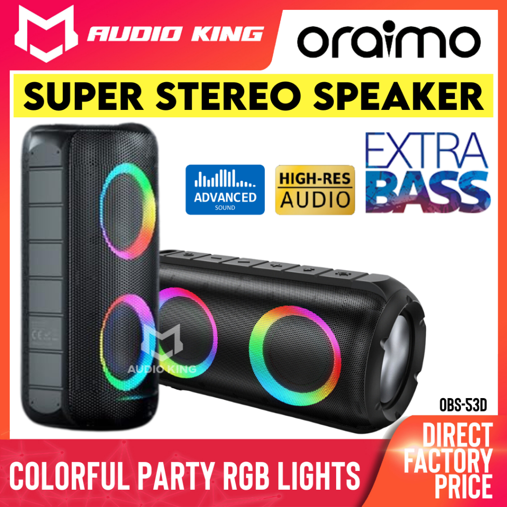 ORAIMO Portable Waterproof Wireless RGB Party Loud Speaker LED ...