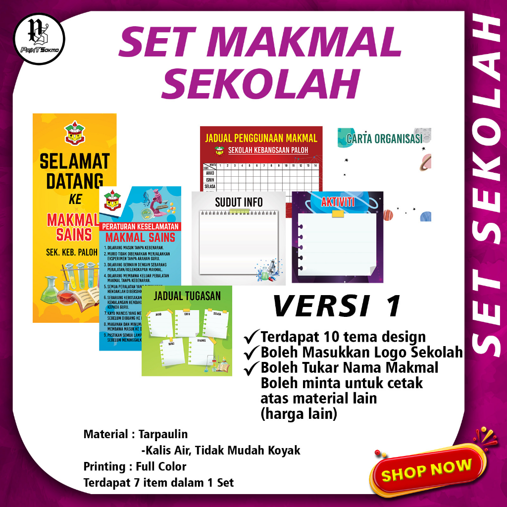 Set Keceriaan Makmal Sains 💥 Pelbagai Design Yang Menarik 💥Boleh Tukar ...