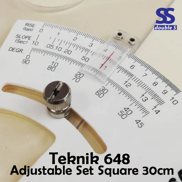 Teknik 648 Adjustable Set Square 30cm Triangle Ruler Drawing Acrylic ...