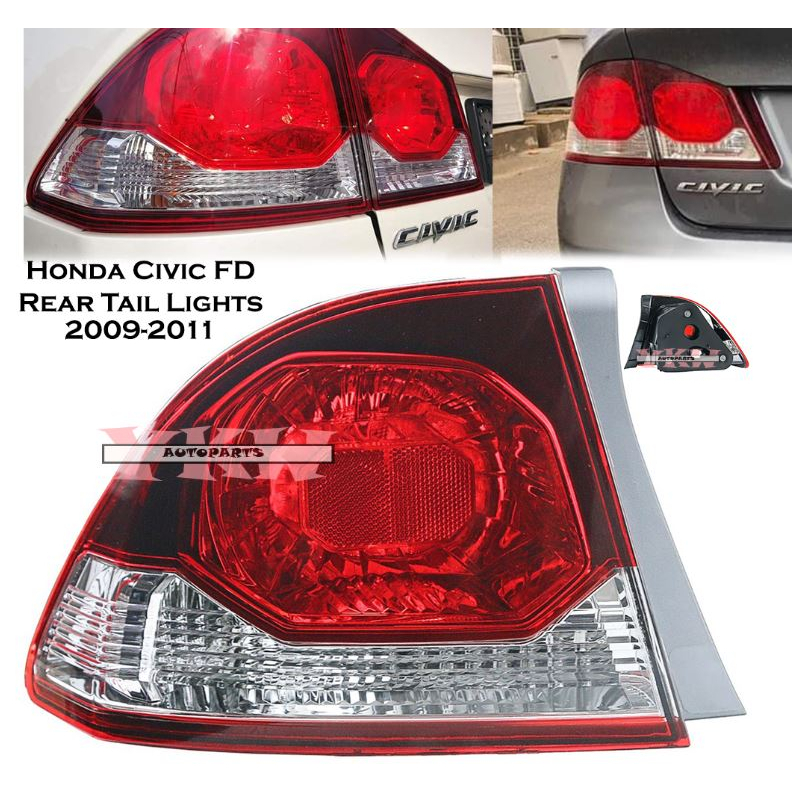 Honda Civic FD FD1 FD2 2009-2011 Rear Tail Light Tail Lamp Taillights ...