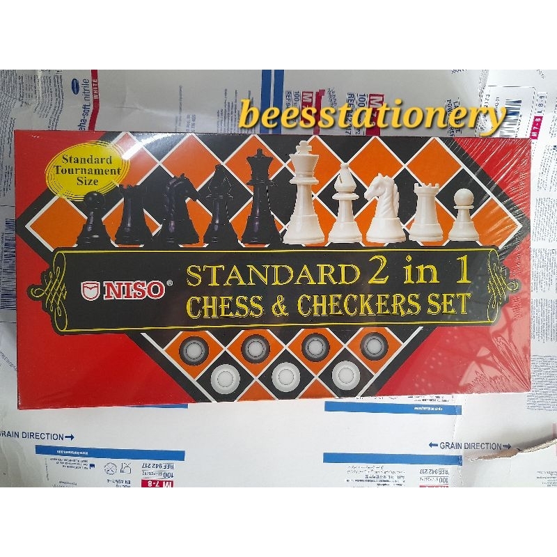 niso 2 in 1 chess & checkers set( Tournament Size ) | Shopee Malaysia