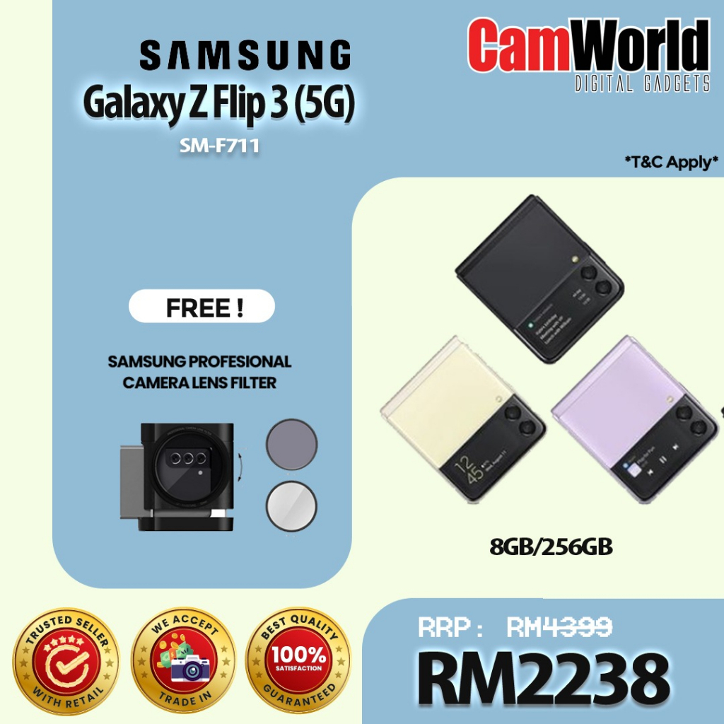 ( READY STOCK ) Samsung Galaxy Z Flip 3 5G ( 8GB + 256GB ) | Shopee ...