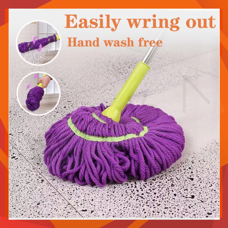 Magic Spinning Mops Set Twist Mop Water Locking Mop No Hand Wash Lantai ...