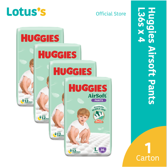 Huggies Airsoft Pants L (36 Pcs x 4 Packs) (1 Carton) | Shopee Malaysia
