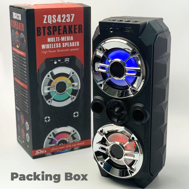 [ZQS4239] Wireless Portable Bluetooth Speaker With Led Light With Mic[4 inch x 2 speaker ...