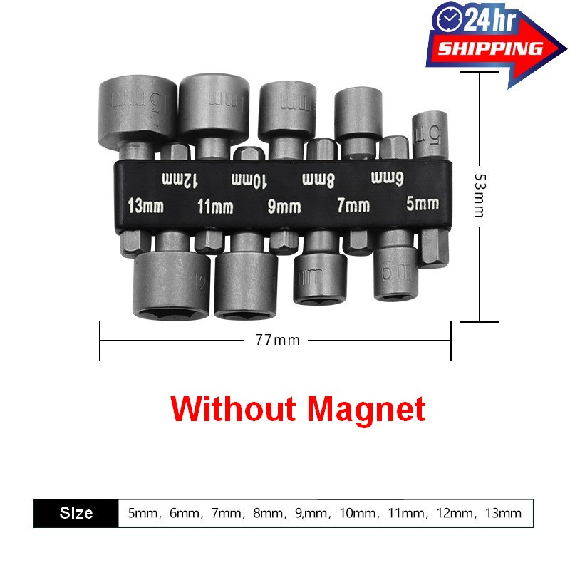 48mm Magnetic Nut Setter Nut Box Setters Hexagon Socket 7mm 8mm 9mm ...