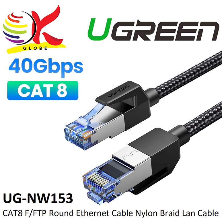 UGREEN CAT 8 F/FTP ROUND ETHERNET PATCH CABLE GIGABIT RJ45 NETWORK WIRE ...