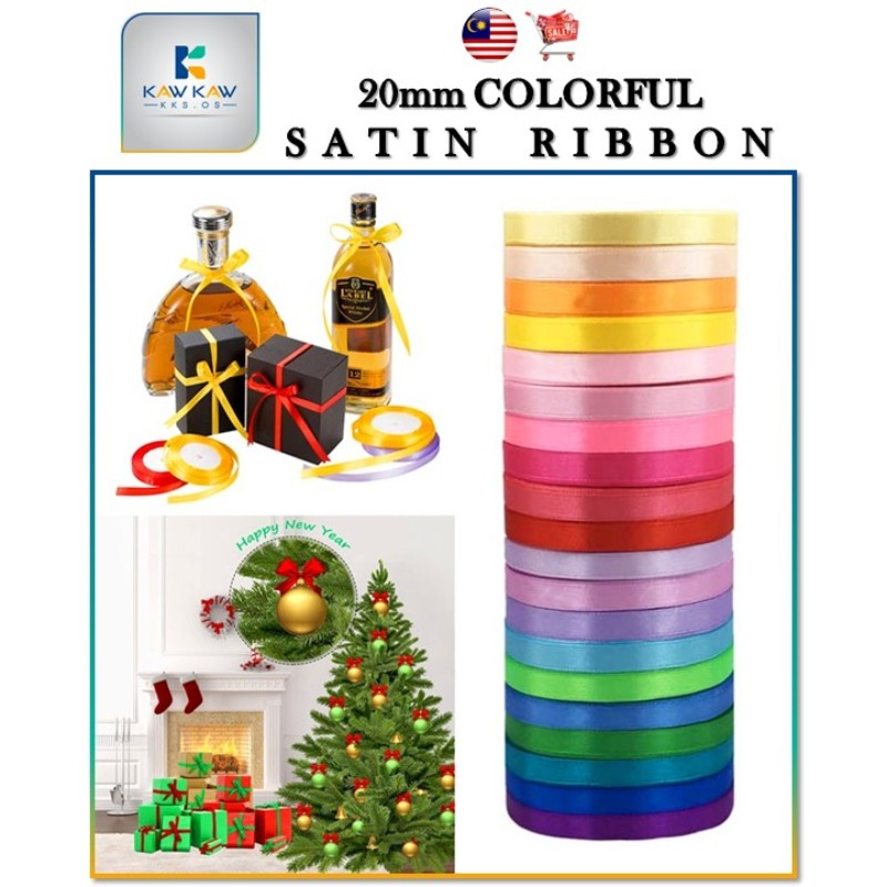 𝐊𝐊𝐒 𝟐𝟎𝐦𝐦 𝐂𝐨𝐥𝐨𝐫𝐟𝐮𝐥 𝐒𝐚𝐭𝐢𝐧 𝐑𝐢𝐛𝐛𝐨𝐧 🚚 Handcraft Flower Birthday Party Home ...