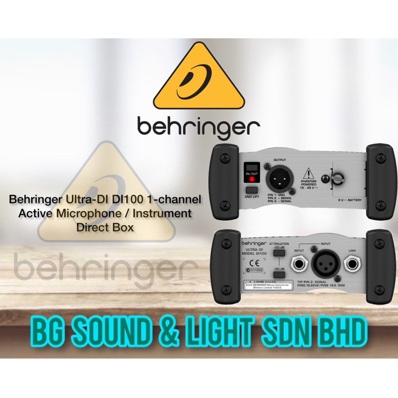 Behringer Ultra-DI DI100 1-channel Active Microphone / Instrument ...