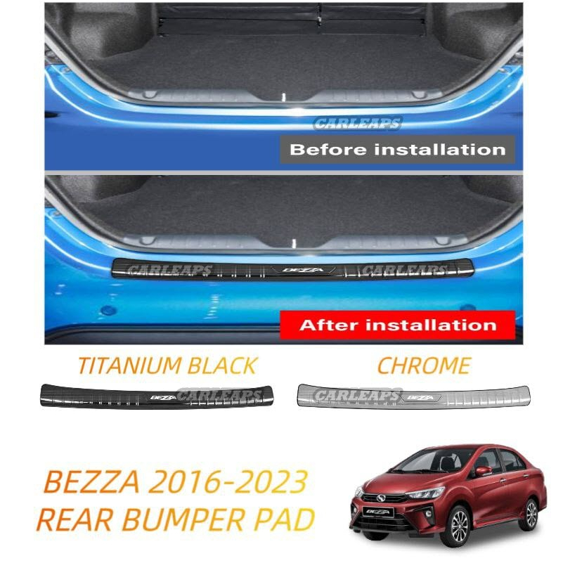 Perodua bezza rear bumper pad carbon fiber accessories Protector guard ...