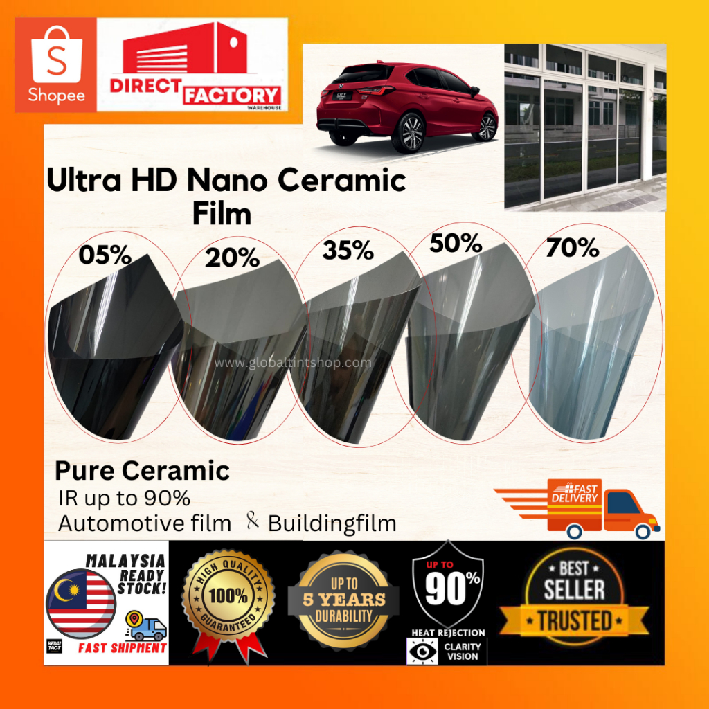 Tinted Film-Ultra HD Nano Ceramic/ Pure Ceramic/ Penglihatan Lebih ...