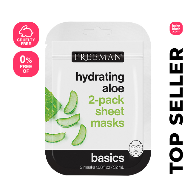 Freeman Basics Hydrating Aloe 2-Pack Sheet Masks 35ml (Expiry Date:08/ ...