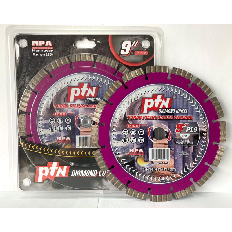 PTN 9 " Diamond Wheel For Cutting Spun Pile, Concrete, Stone Turbo ...