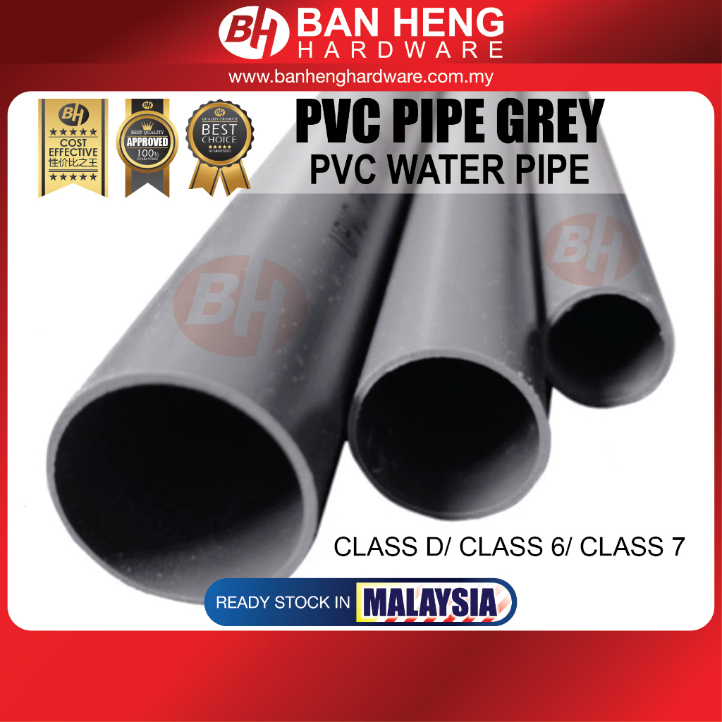 [ 4-6 FT/ KAKI ]PVC Pipe Air PVC Kelabu PVC Water Pipe 1/2" 15MM 3/4" 20MM 1" 25MM Class D Class ...