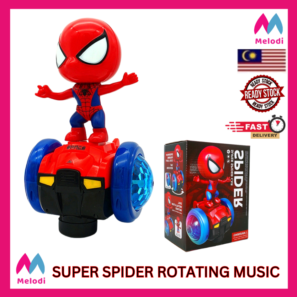 [READY STOCK] Super Spider Car Dancing Car Battery Operated Spiderman ...