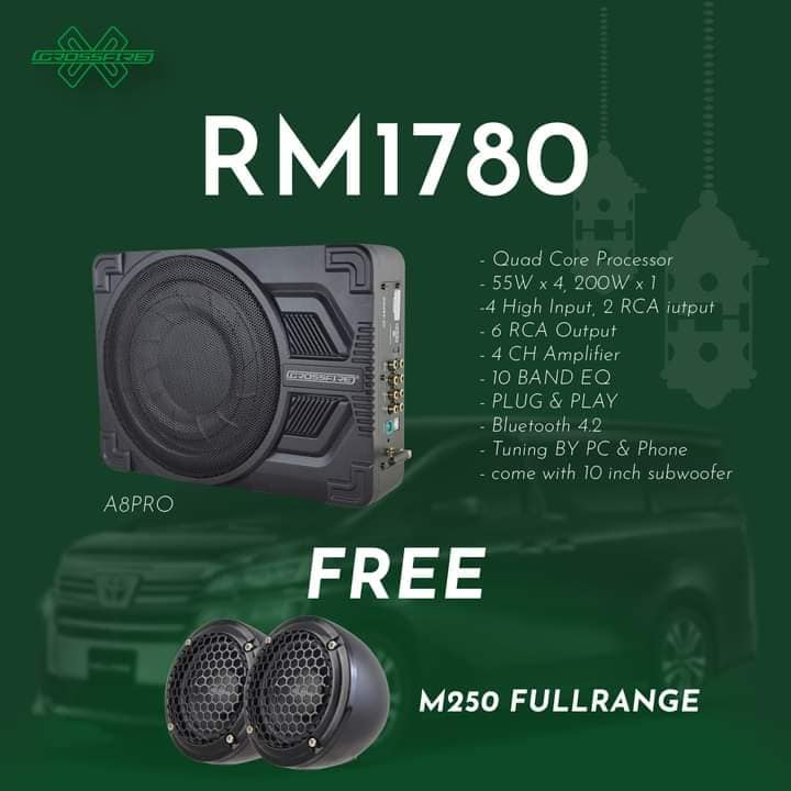 CROSSFIRE CF-A8PRO DSP AMPLIFIER ACTIVE SUBWOOFER (ALL IN ONE SERIES) BUILT IN DSP AMPLIFIER AND ...