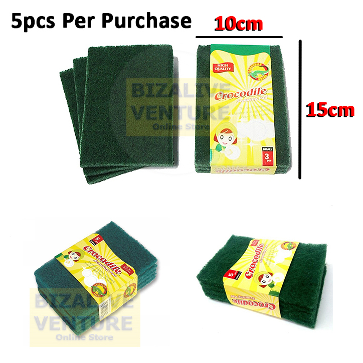 (5pcs)Washing Sponge | Green Scouring Pad | Scrubbing Pads | Scourer ...