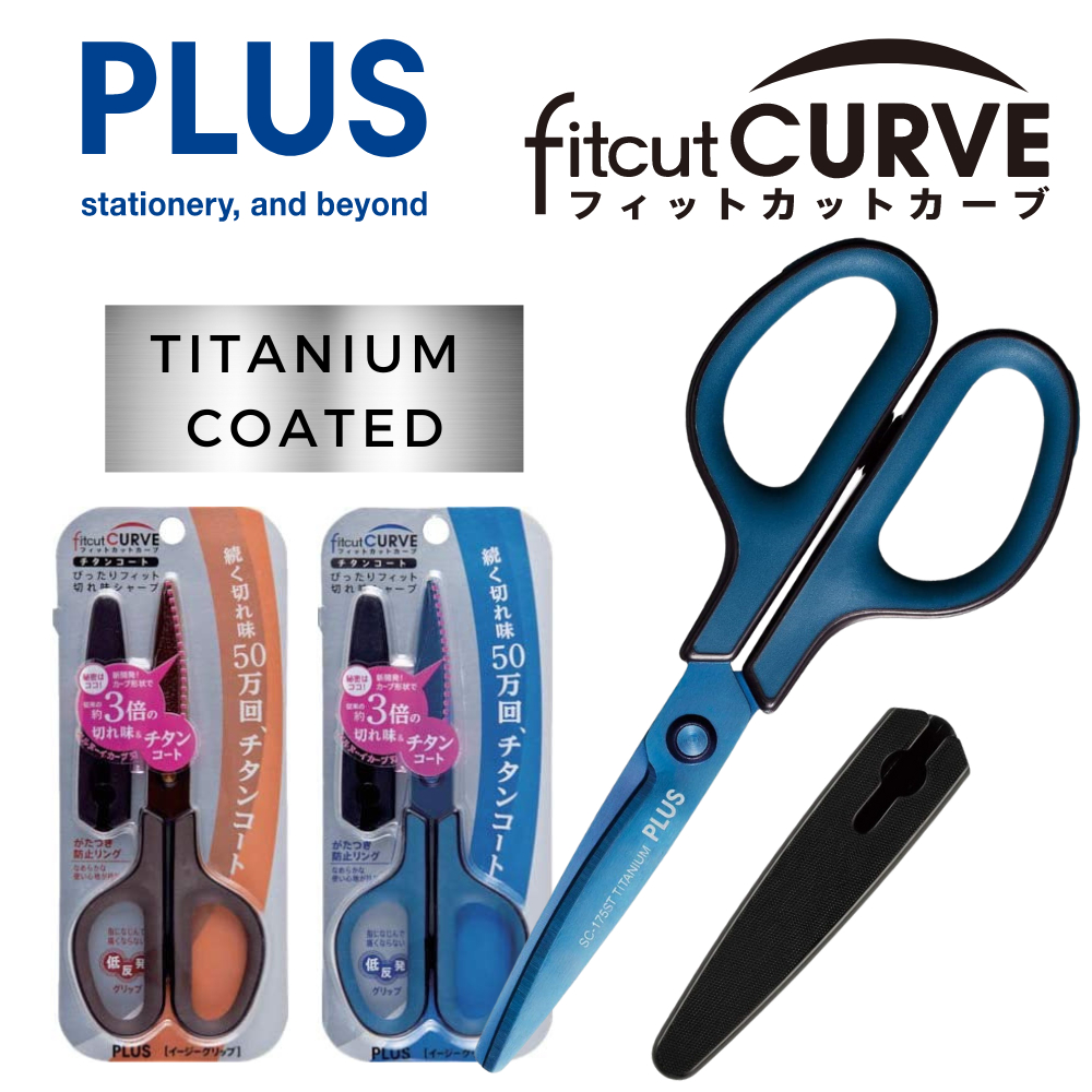 PLUS Scissors - Fit Cut Curve Titanium Coated Nonstick, Anti Rust ...