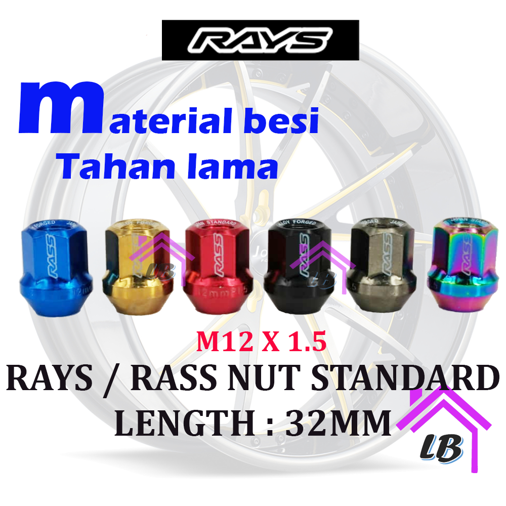 RAYS RASS Nut 32mm Lock Nut Wheel Nut Sport Rim Skru Tayar Kereta Tayar ...