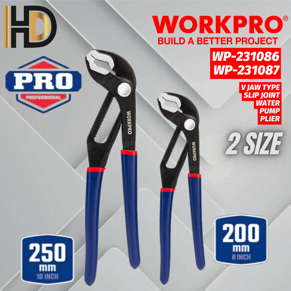 WORKPRO Slip Joint Water Pump Pliers / 2 Size / 8 " + 10" Monkey Plier ...