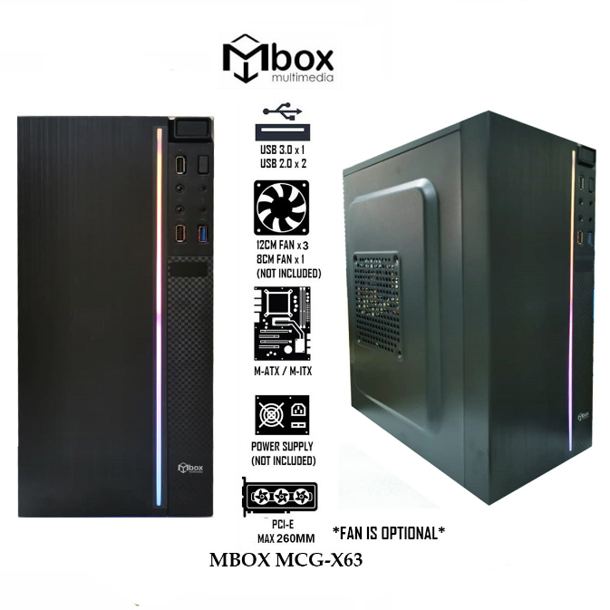 MBOX MINI Atx Tower Pc Casing With RGB LED Strip Front Panel (MATX/ITX ...