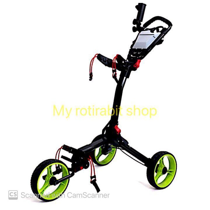 3 Wheels Golf Trolley 3 roda Golf troli Foldable for Golfer | Shopee ...
