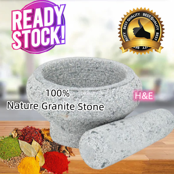 MORTAR AND PESTLE LESUNG BATU NATURE GRANITE STONE/BATU LESUNG JENIS ...