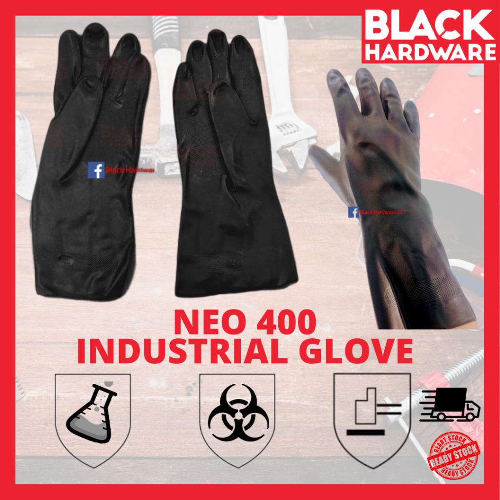 BLACK HARDWARE NEO 400 Industrial Glove Chemical \防化学手套 Rubber Medical ...