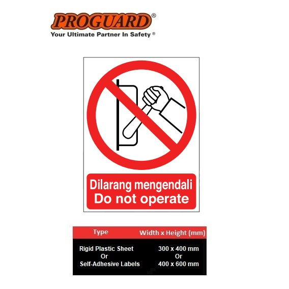 "Do Not Operate" Prohibition Safety Sign Indoor Outdoor Building ...