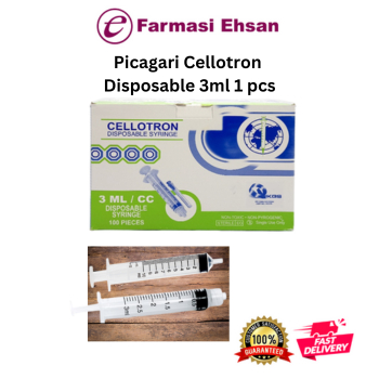 Picagari Cellotron Disposable Syringe Luer Lock / Luer Slip 3ml (1s ...