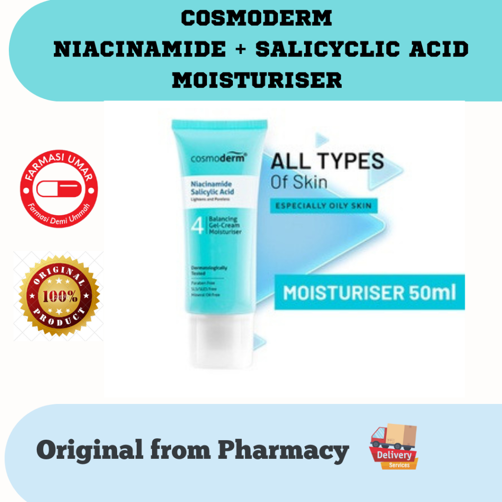 Cosmoderm Niacinamide Salicylic Acid Balancing Gel-Cream Moisturiser ...