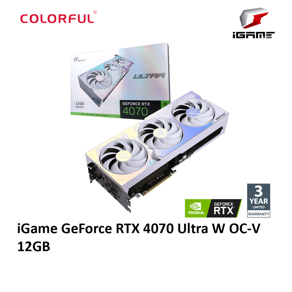 COLORFUL IGAME GeForce RTX 4070 Ultra W OC V2-V 12GB GDDR6X 192BIT VGA ...