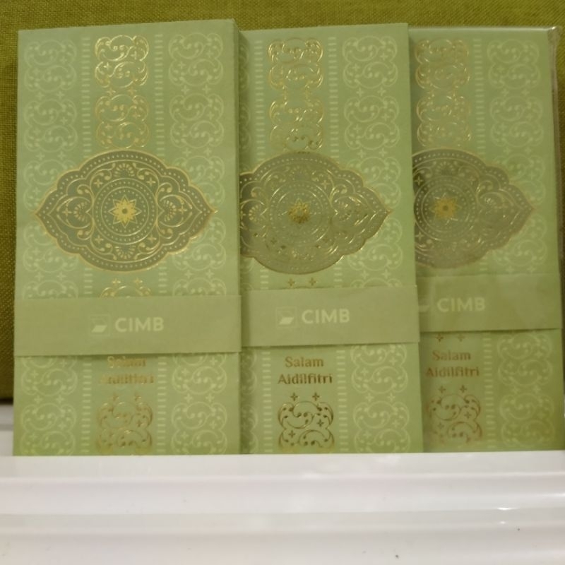Sampul Duit Raya CIMB bank hijau (1 set) | Shopee Malaysia