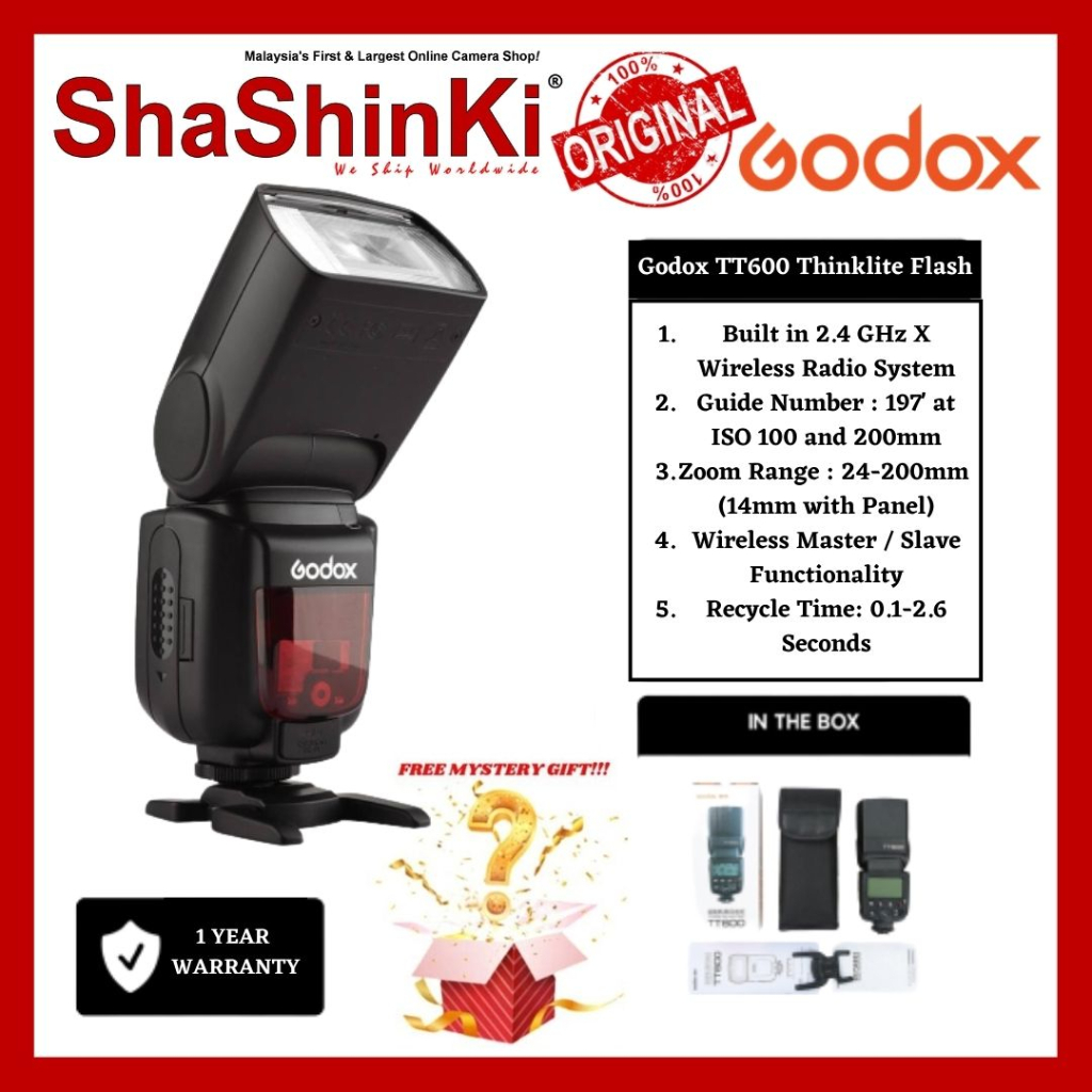 Godox TT600 / TT600S Thinklite Flash Speedlite for Canon / Nikon / Sony ...