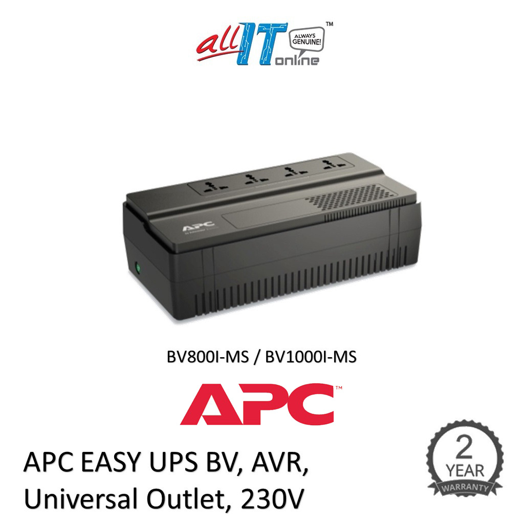 APC Easy UPS BV 800VA, 1000VA, AVR, Universal Outlet, 230V (BV800I-MS/BV800I-MSX/BV1000I-MS ...