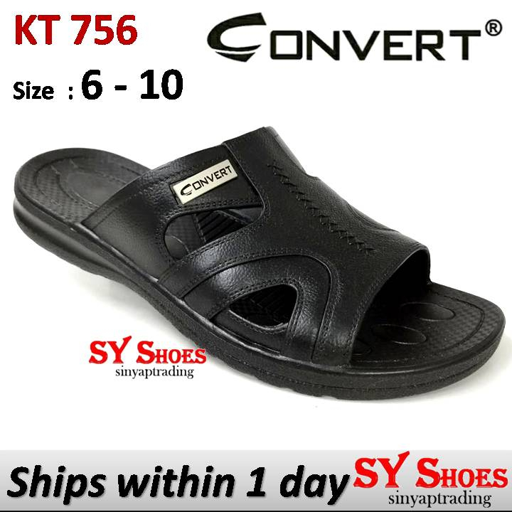 (SY Shoes)"CONVERT"(6-10) Adult PVR Rubber Anti Slip Sandals (KT 756 BK) | Shopee Malaysia