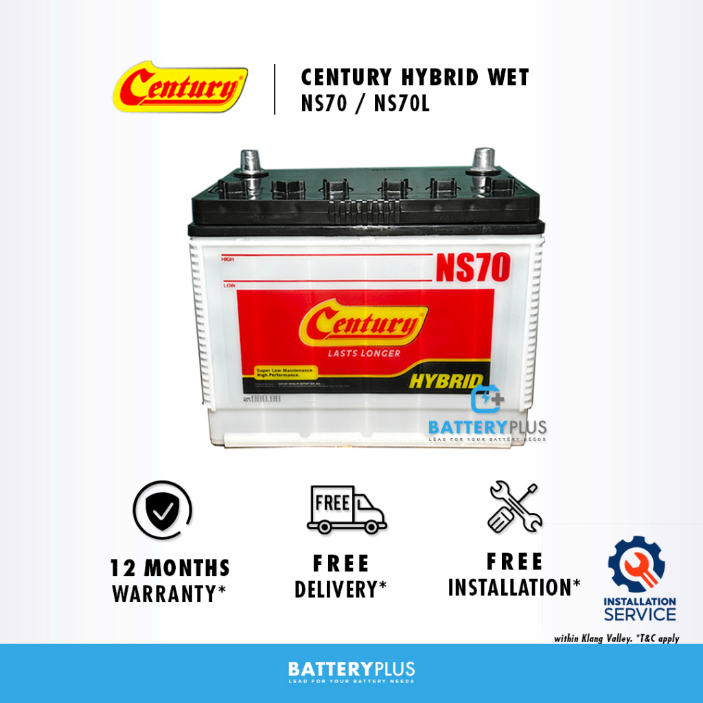 [ Installation Provided ] NS70 | NS70L Century Hybrid (Wet) Car Battery For Exora | Unser | Wira ...