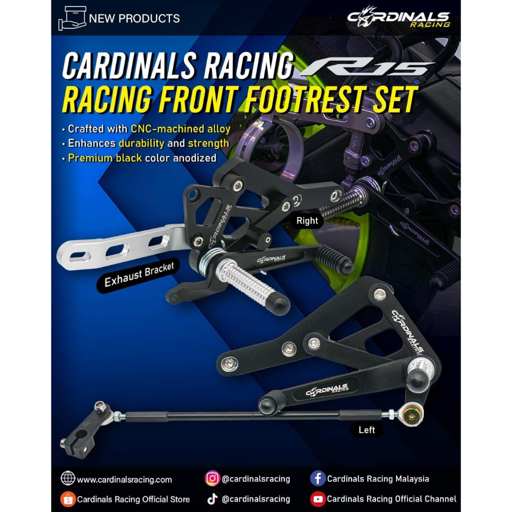 CARDINALS RACING R15 RACING FRONT FOOTREST SET | Shopee Malaysia