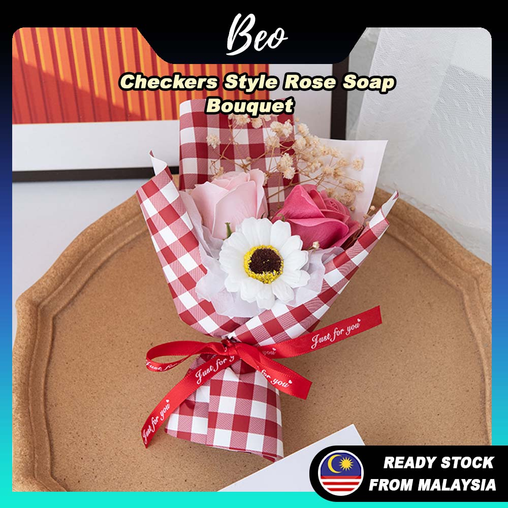 Checkers Style Rose Soap Flower Bouquet Gift for Teacher Mother ...