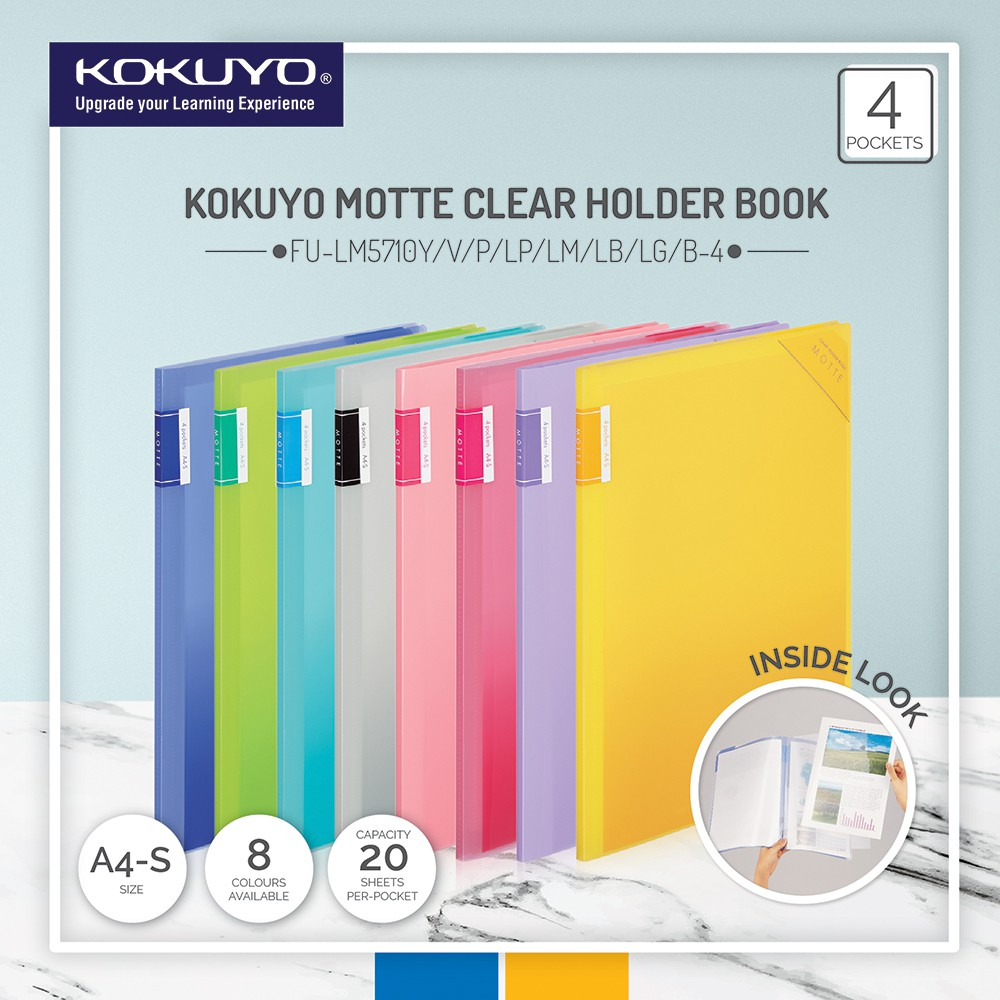 KOKUYO FU-LM5710-4 Motte Clear Holder Book 4 Pockets | Shopee Malaysia