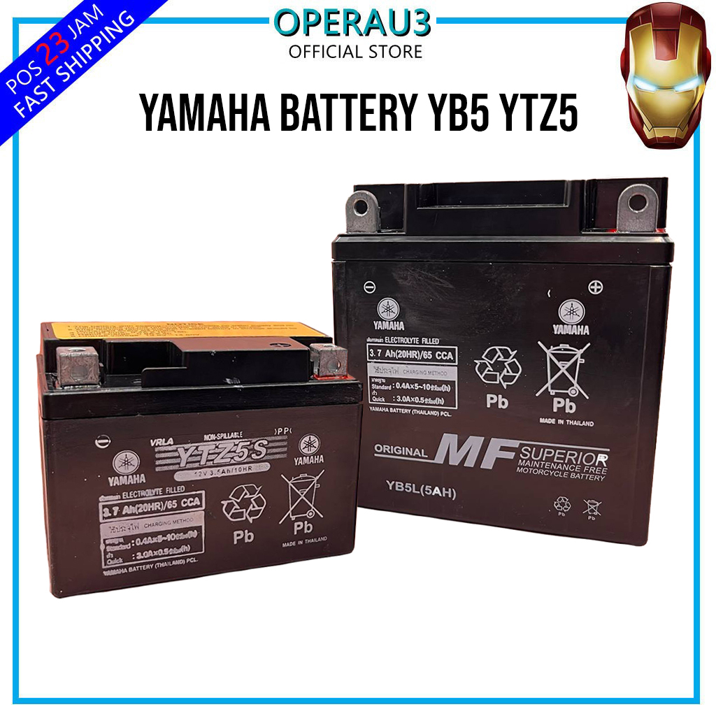 YAMAHA BATTER YTZ5 YB5 Y15 LC135 V1 V2 V3 V4 V6 V8 Y16 SRL115 FI ...
