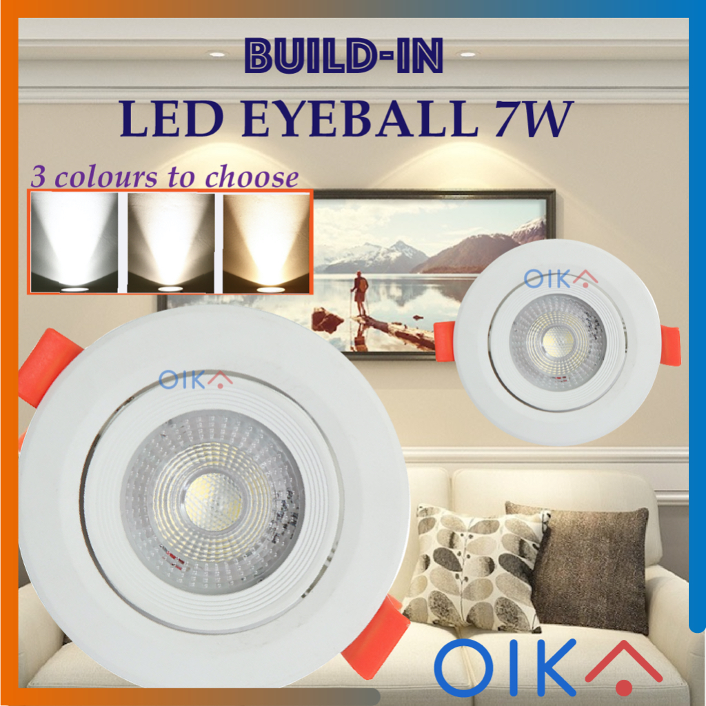 [READY STOCK] 7W Build-in driver LED Eyeball 3'' Daylight WarmWhite ...
