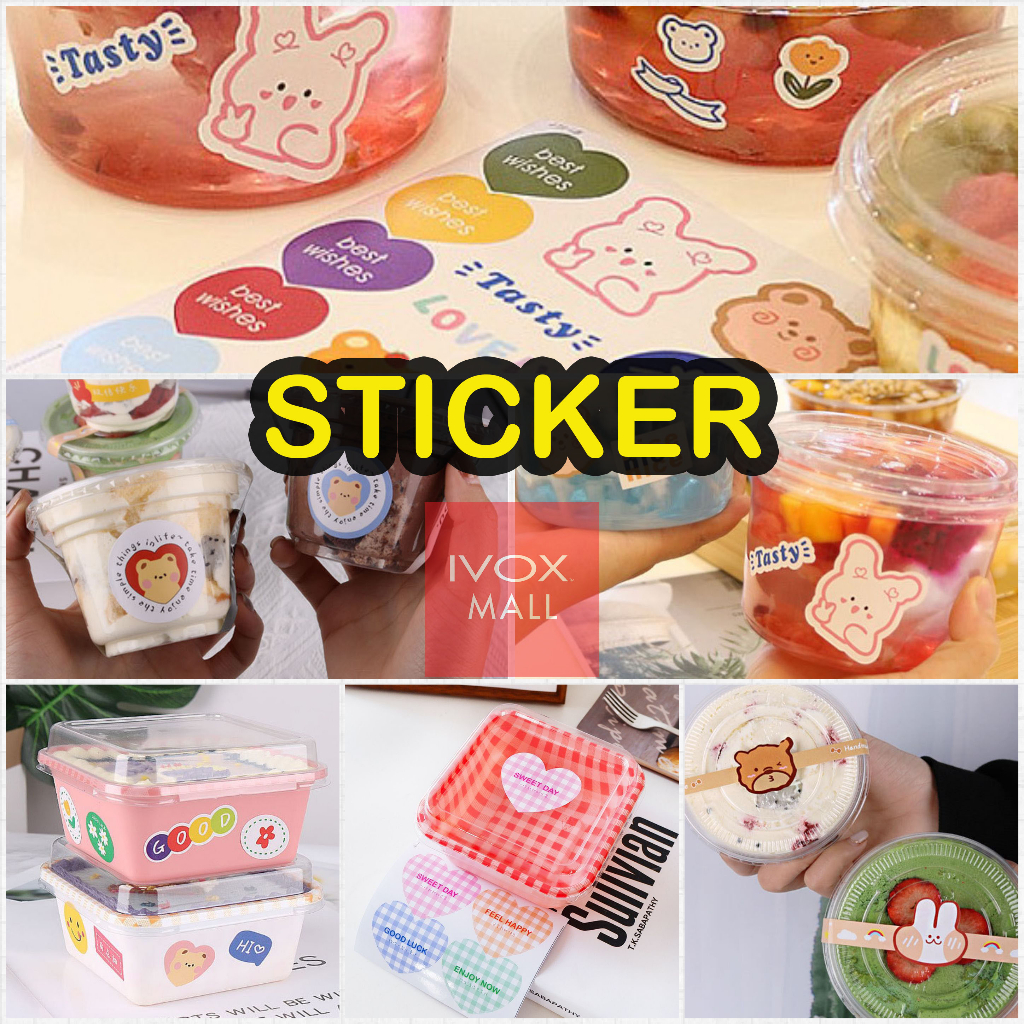 Food Label Sticker Self-adhesive Baking Sticker Label Cake Box Label ...